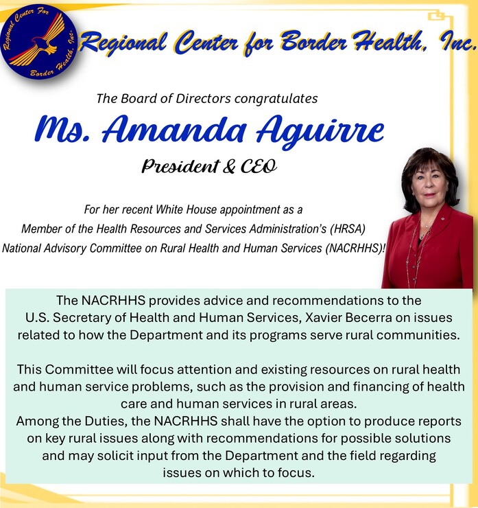 News - Ms. Amanda Aguirre appointed by the White House for HRSA ...
